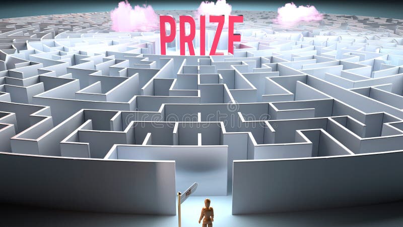 Prize and a Complicated Path To it Stock Illustration - Illustration of ...