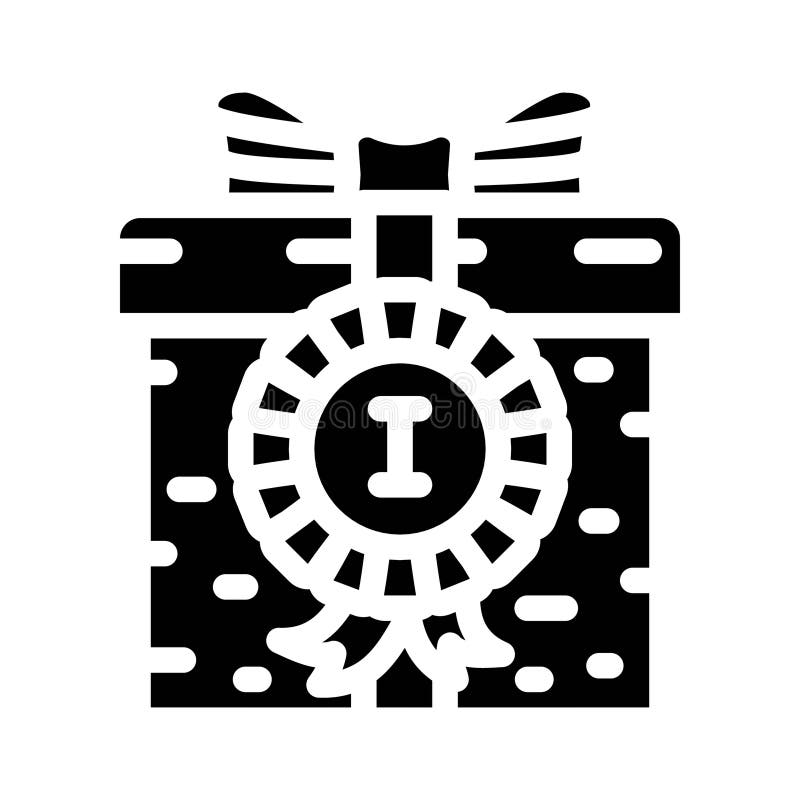 Prize Gift Box Glyph Icon Vector Illustration Stock Vector ...
