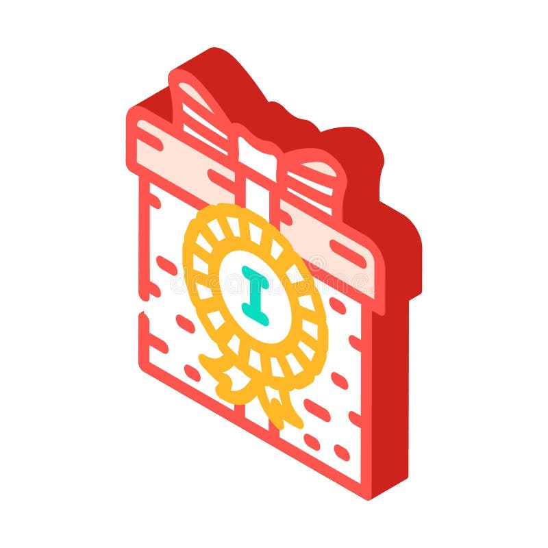 Prize Gift Box Isometric Icon Vector Illustration Stock Vector ...