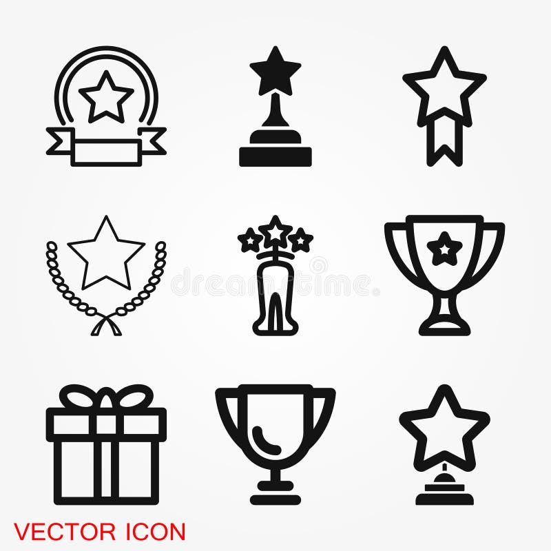 Prize Icon Vector Sign Symbol for Design Stock Vector - Illustration of ...