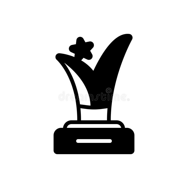 Black Solid Icon for Prize, Winner and Reward Stock Vector ...