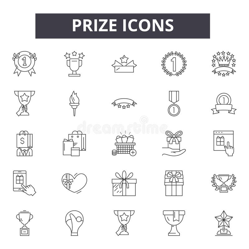 Prize Line Icons, Signs, Vector Set, Outline Illustration Concept Stock ...