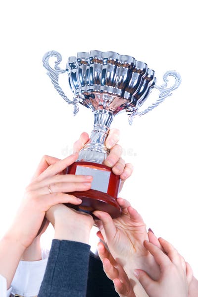 Prize-winning Cup in Hands of a Command Stock Photo - Image of ideas ...
