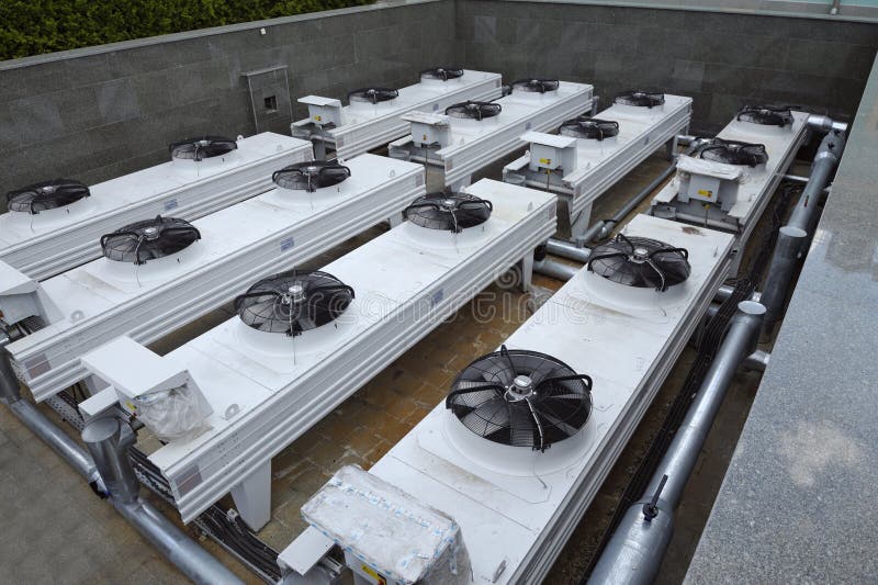 Pro Air Conditioning and Ventilation Systems Set on the Roof of the ...