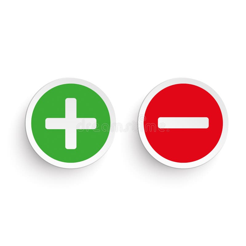 Pro contra ícones redondos ilustração do vetor. Ilustração de vetor ...