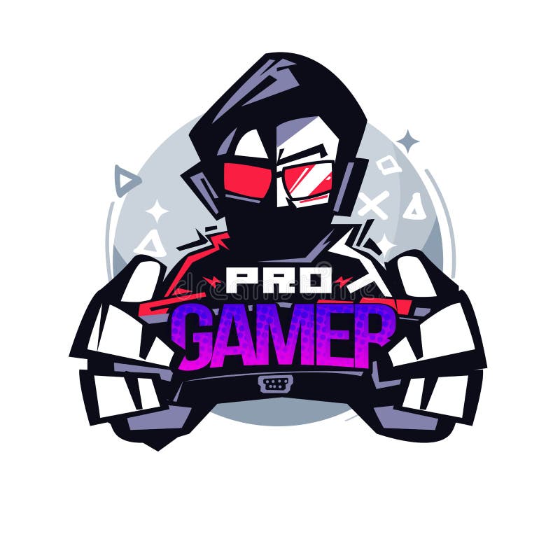 Pro Gamer Logotipo Do Gamer - Vetor Ilustração Stock - Ilustração de ...
