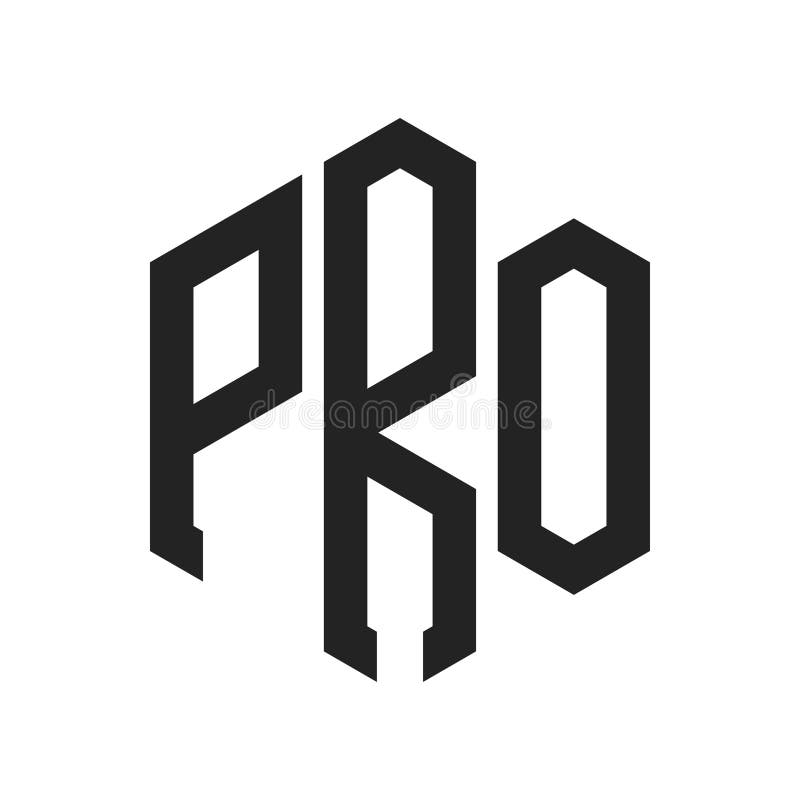 PRO Logo Design. Initial Letter PRO Monogram Logo Using Hexagon Shape ...
