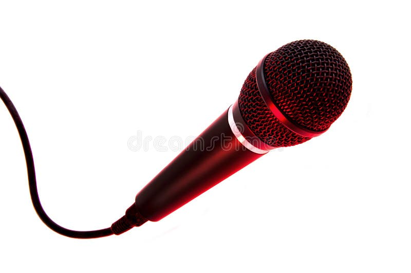 Pro Microphone Red Lights stock photo. Image of singer - 23676514