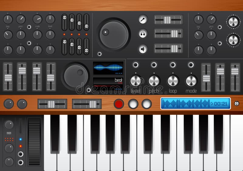 Pro Music Synthesizer/ Interface Stock Vector - Illustration of mixer ...