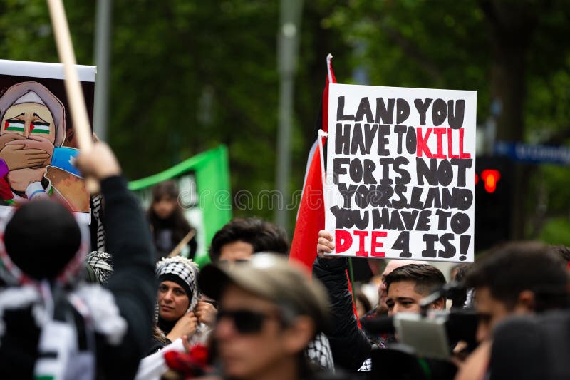 Pro-Palestine Rally - Melbourne Editorial Photography - Image of hatred ...