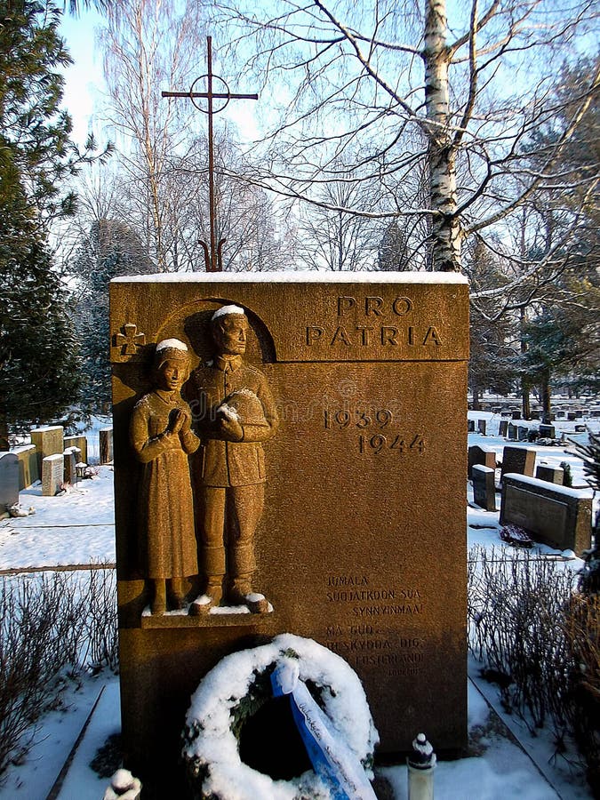 Pro Patria stock image. Image of memorial, finland, winter - 100466359