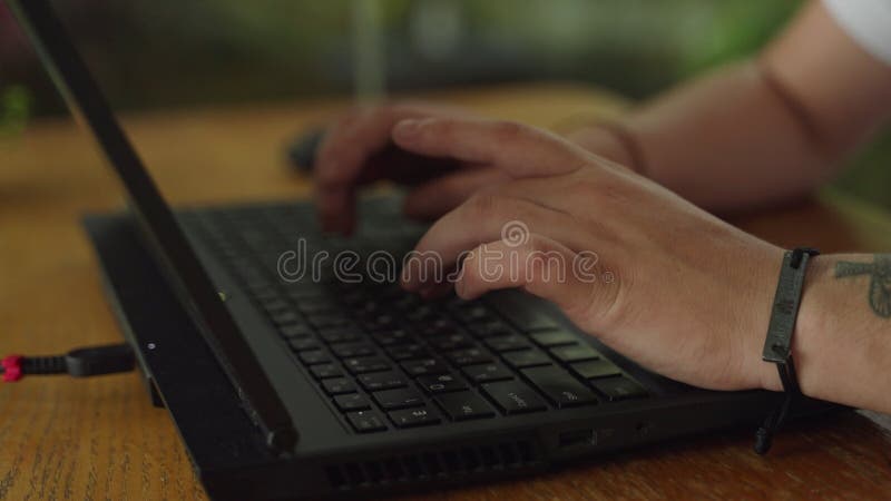Typing Process Performed by a Person with a Prosthetic Hand Stock Video - Video of device ...