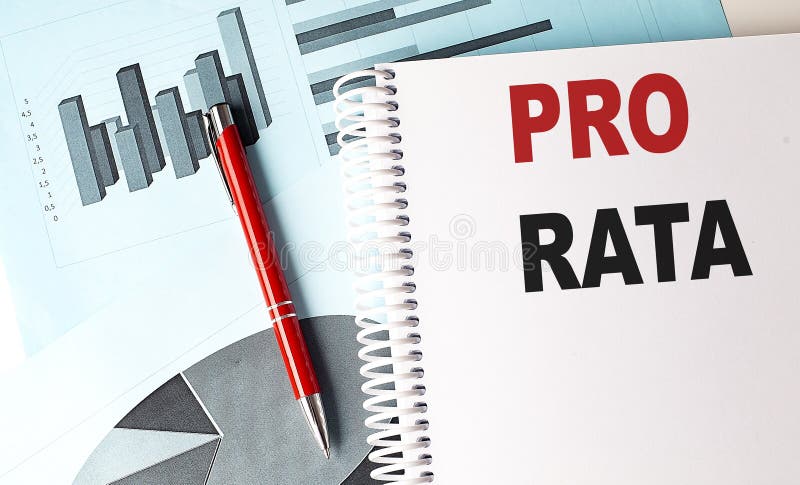 PRO RATA Text Written on Notebook with Chart Stock Image - Image of ...