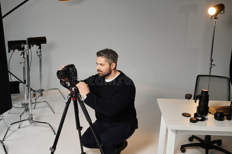 Creative Man Captures Stunning Moments in Stock Photo - Image of ...