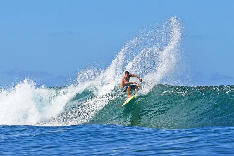 Pro Surfer Kekoa Cazimero Surfing in Hawaii Editorial Photography ...