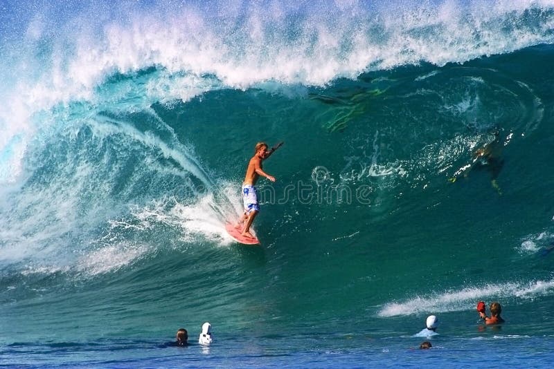 Pro Surfer Mark Healey Surfing at Pipeline Editorial Stock Photo ...