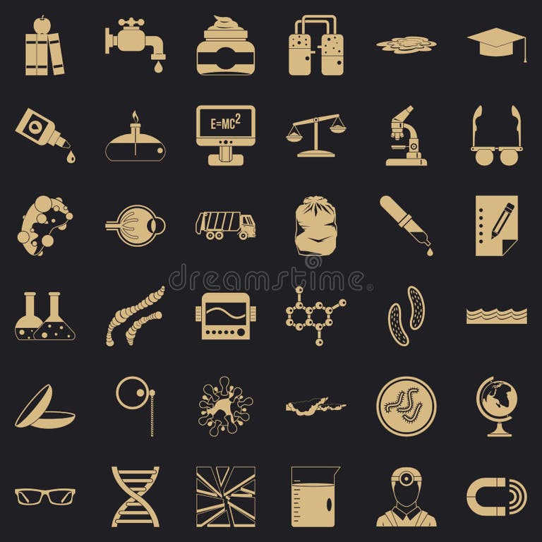 Pro Technical Icons Set, Simple Style Stock Vector - Illustration of ...