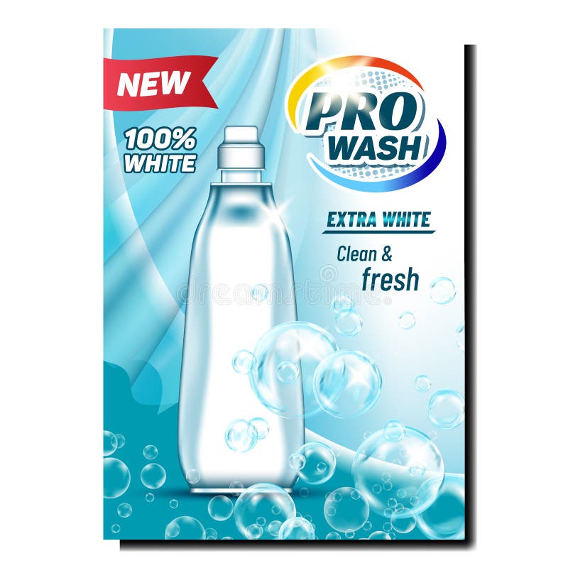 Pro Wash Liquid Package Advertising Poster Vector Stock Vector ...