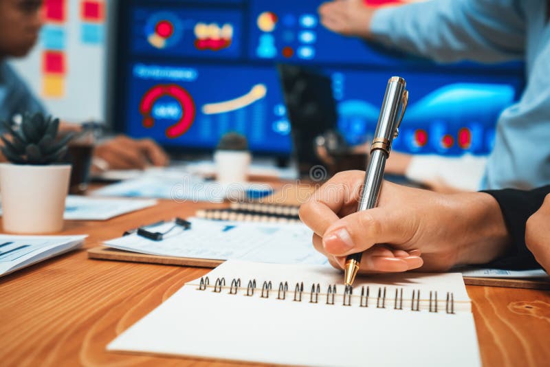 Proactive Office Worker Participating in Productive Business Meeting ...