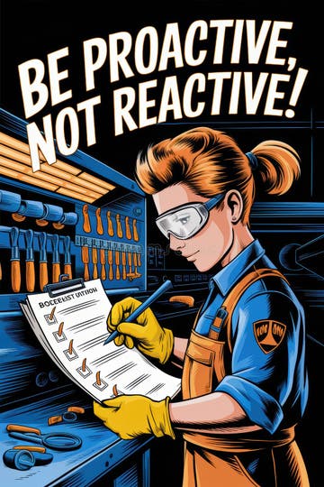 Proactive Mindset in Industrial Environment Poster Stock Illustration ...