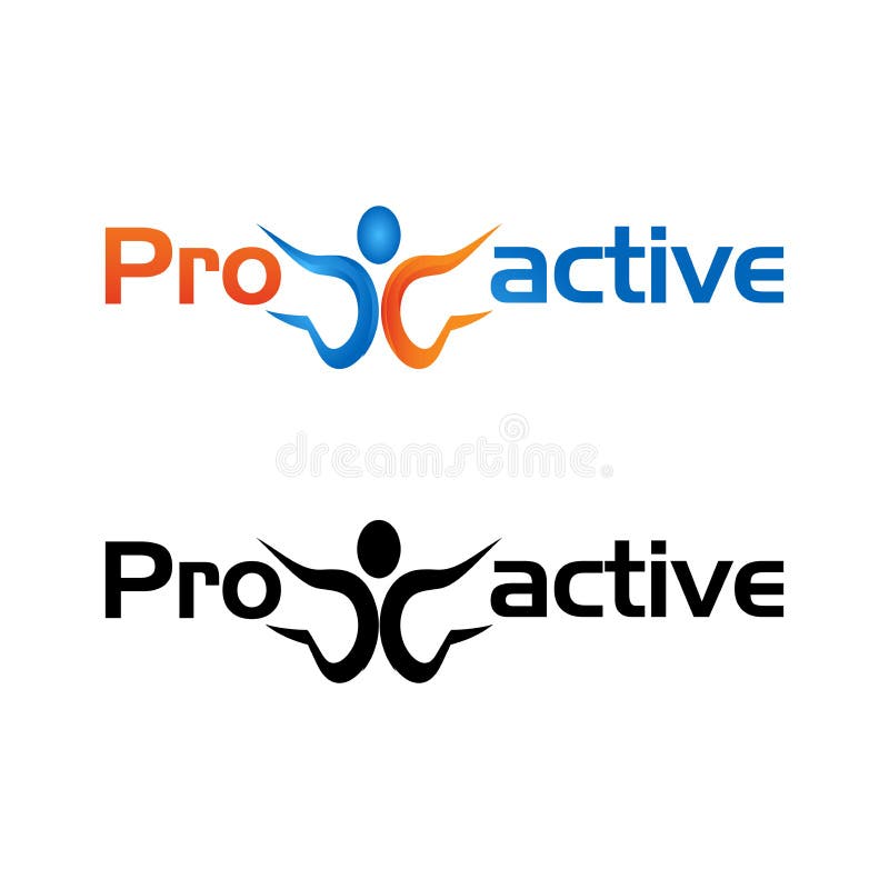 Proactive with People Icon. Flat Vector Illustration on White ...