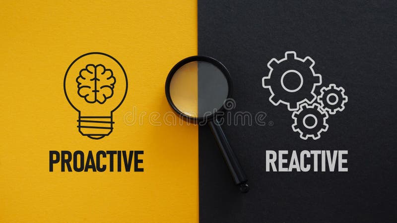 Proactive and Reactive is Shown Using the Text Stock Image - Image of ...