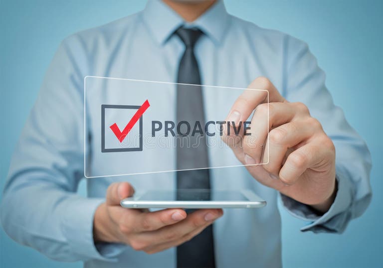 Proactive or Reactive Solution Initiative Concept. Person Ticking a ...