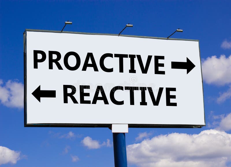 Proactive and Reactive Symbol. Concept Word Proactive Reactive on ...
