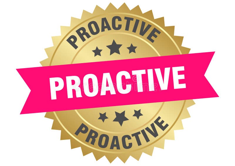 Proactive. Proactive Round Pink and Gold Label Isolated on Transparent ...