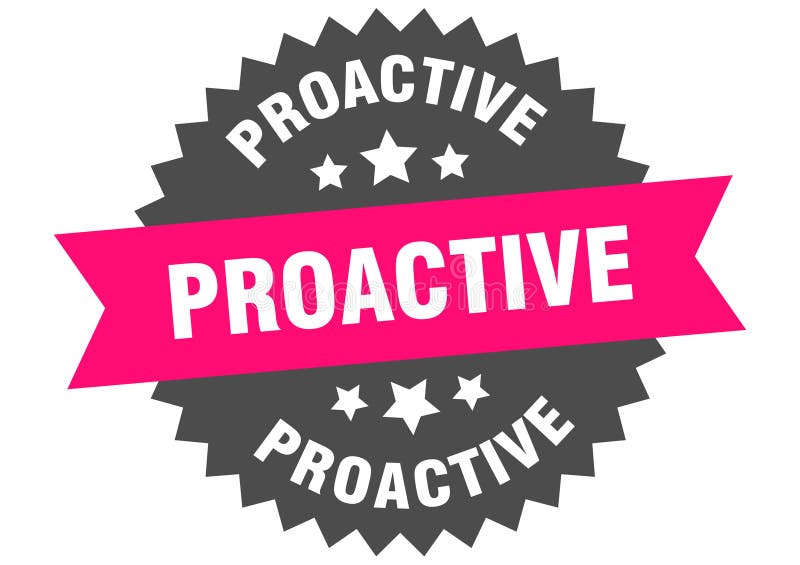 Proactive. Proactive Round Pink Label Isolated on Transparent ...