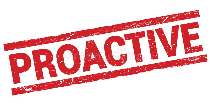 PROACTIVE Text on Red Rectangle Stamp Sign Stock Illustration ...