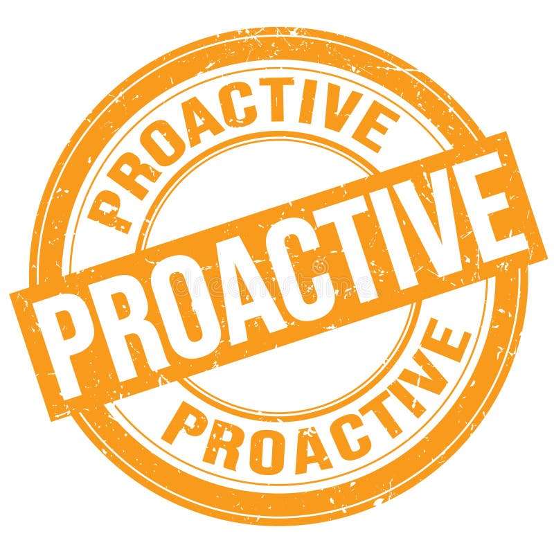 PROACTIVE Text Written on Orange Round Stamp Sign Stock Illustration ...