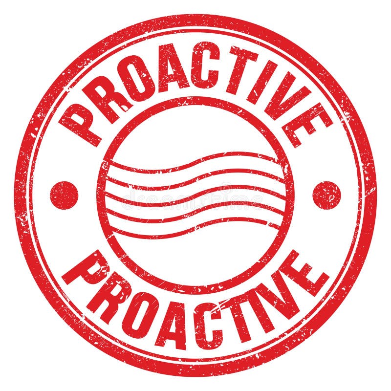 PROACTIVE Text Written on Red Round Postal Stamp Sign Stock ...