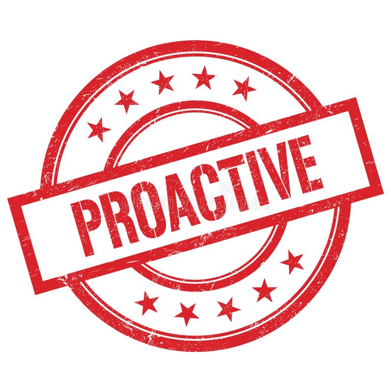 PROACTIVE Text Written on Red Vintage Round Stamp Stock Illustration ...