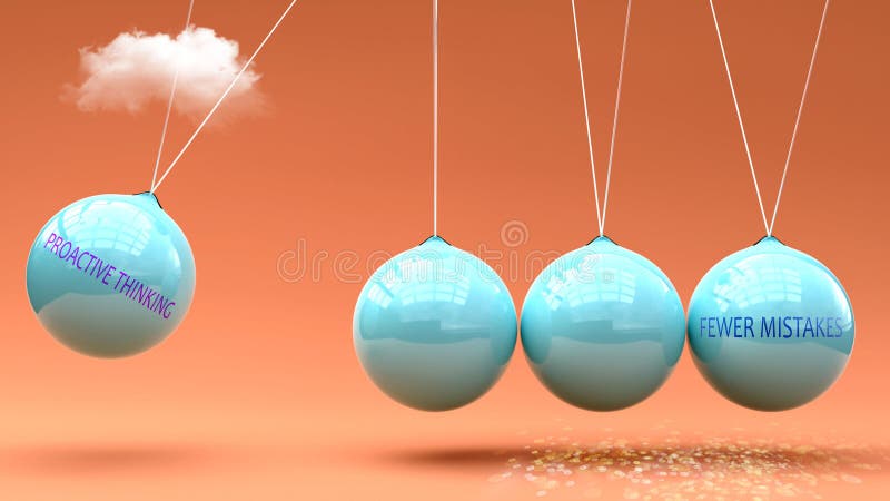 Proactive Thinking Leads To Fewer Mistakes. Cause and Effect Relation between Them Stock Photo ...