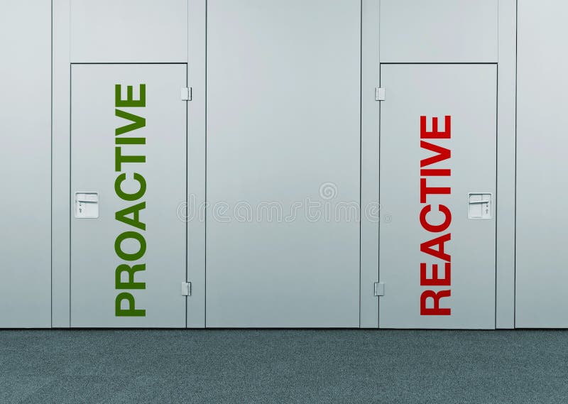 Proaktiv Oder Reagierend, Konzept Der Wahl Stockfoto - Bild von ...