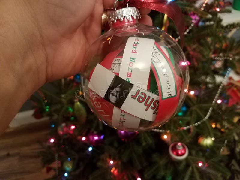 Probability and Statistics Themed Christmas Ornament on Tree Editorial ...
