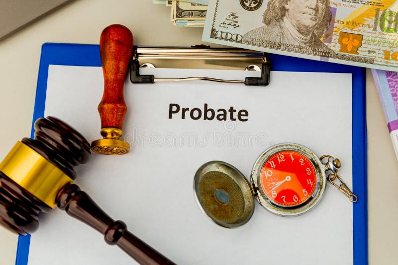 Probate Sign, Stack of Papers and Gavel Stock Image - Image of ...