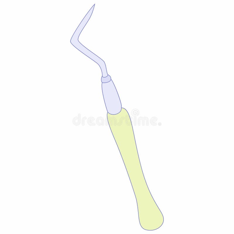 Probe, Dental Tool Icon, Cartoon Style Stock Illustration ...