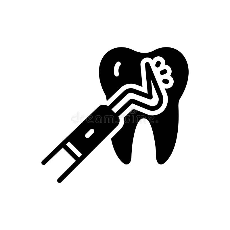 Black Solid Icon for Probe, Scrutiny and Dentist Stock Vector ...