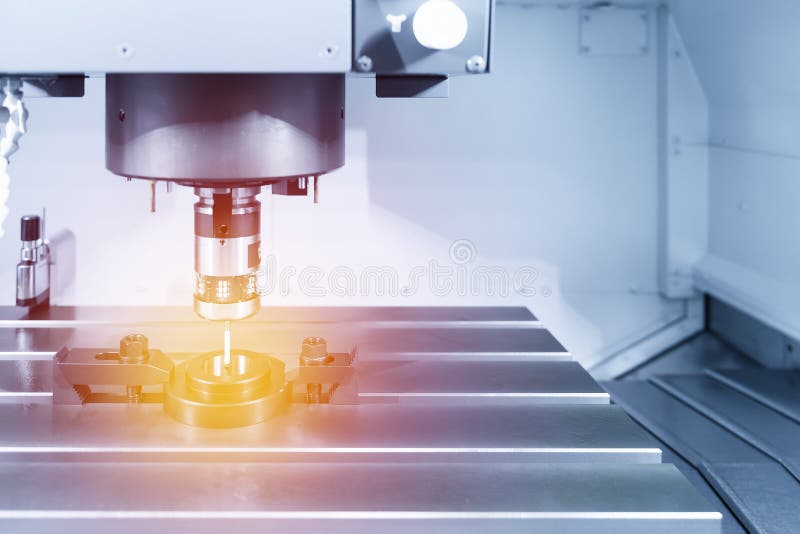 The Probe for Measurement the Sample Part on the CNC Machine Wit Stock ...