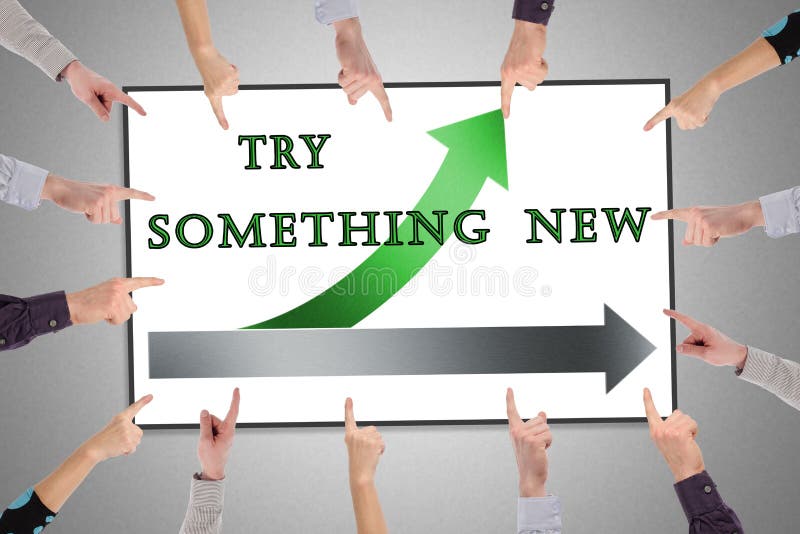 Probeer Iets Nieuw Concept Op Verschillende Apparaten Stock Foto ...