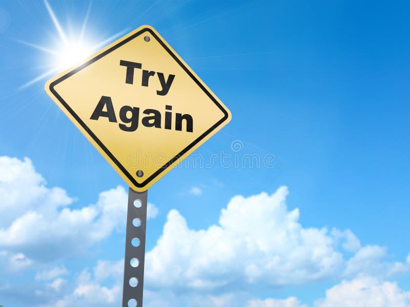 Probeer opnieuw teken stock illustratie. Illustration of motieven ...