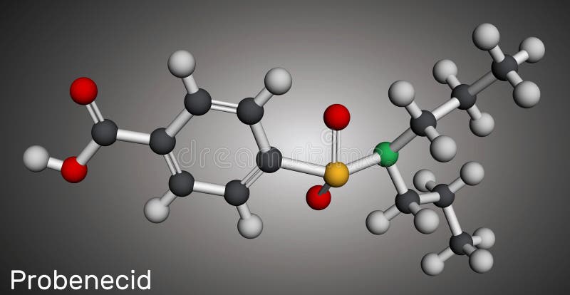 Probenecid Molecule. a Uricosuric Agent Used in the Treatment of Gout ...