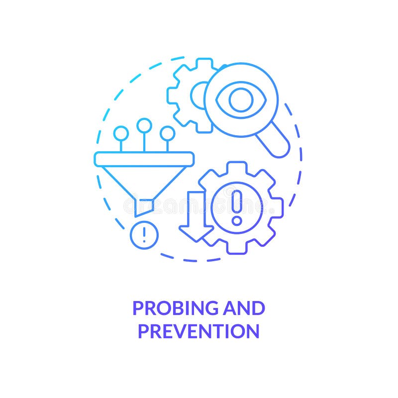 Probing and Prevention Blue Gradient Concept Icon Stock Vector ...