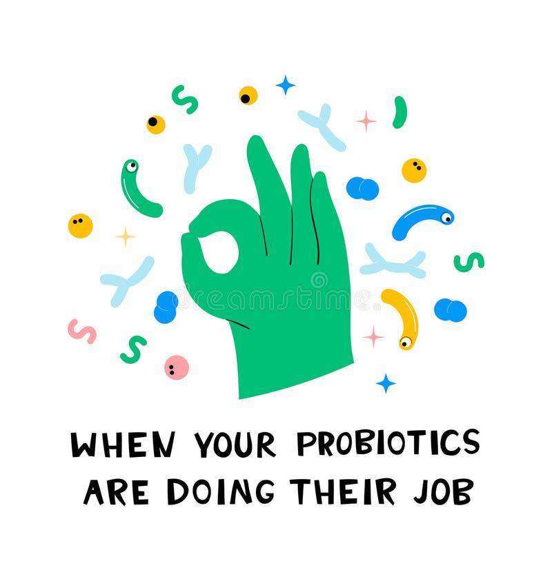 Probiotic Boost for a Healthy Gut and Positive Vibes Stock Vector ...