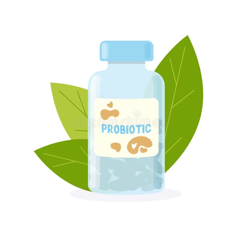 Probiotic Bottle with Capsules. Stock Vector - Illustration of sign ...