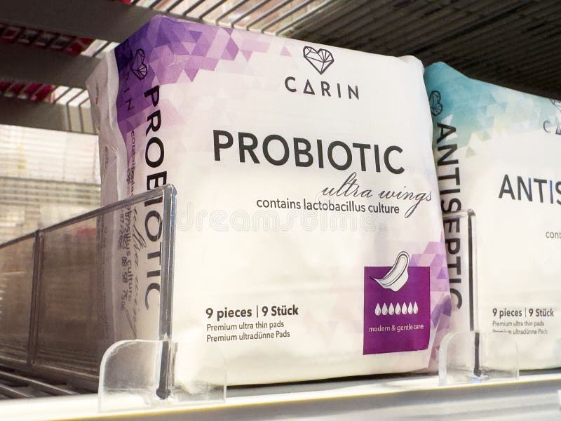 Probiotic Ultra Wings Sanitary Pads on Store Shelf Editorial ...