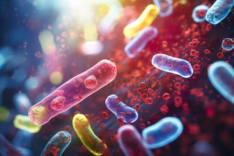 Probiotics Bacteria Biology Microorganisms Under Microscope Stock ...