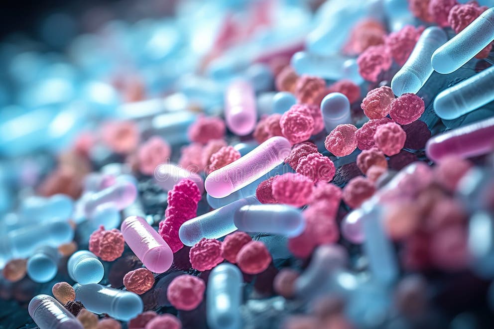 Probiotics Bacteria Biology Microorganisms Under Microscope Stock ...